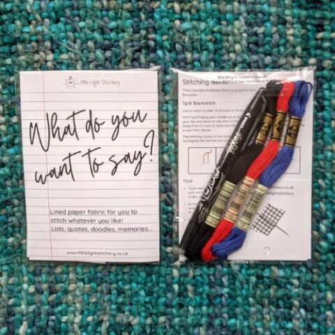 Lined Paper Fabric - Little Light Stitchery